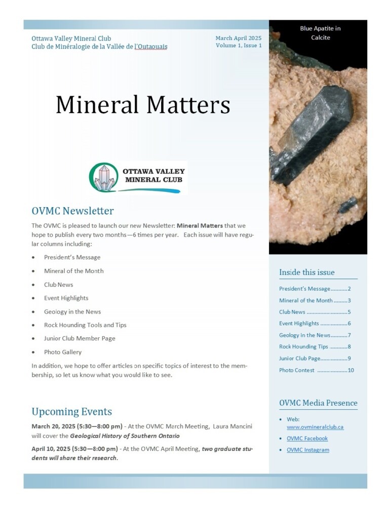 Ottawa Valley Mineral Club - Digging into Earth's Mysteries